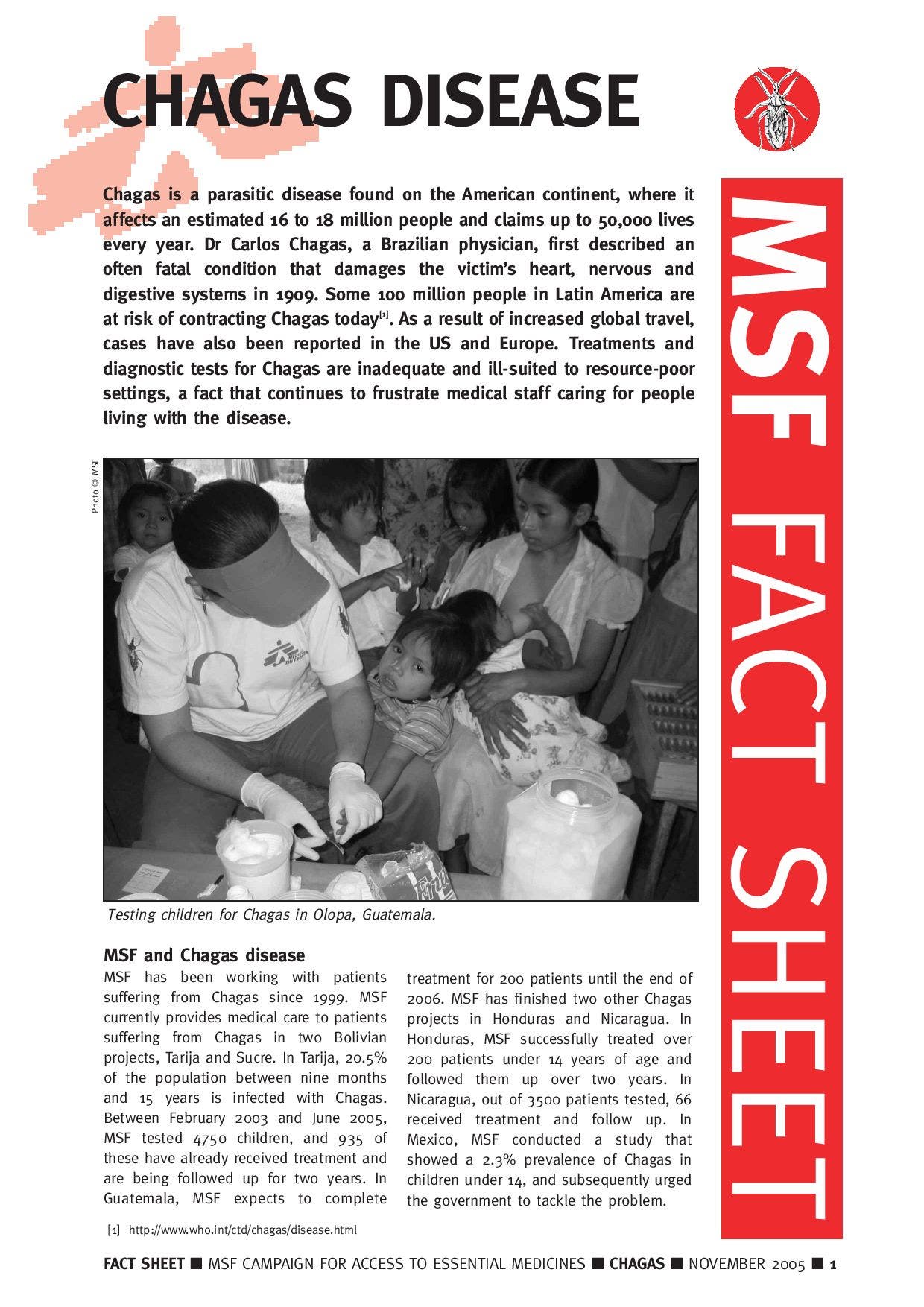 Chagas: MSF Fact Sheet by Médecins Sans Frontières (MSF) Australia - Issuu