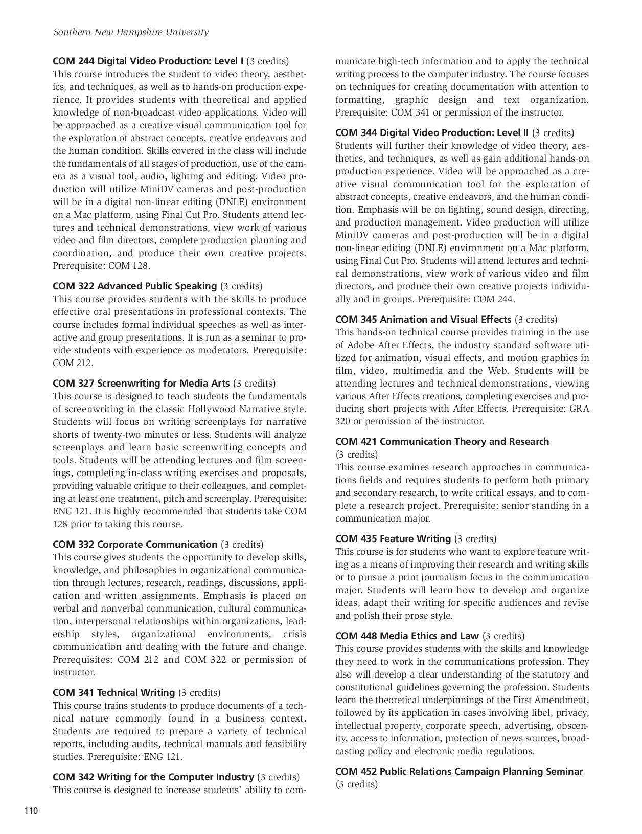 SNHU Undergraduate Catalog 2008-2009 by Southern New Hampshire ...