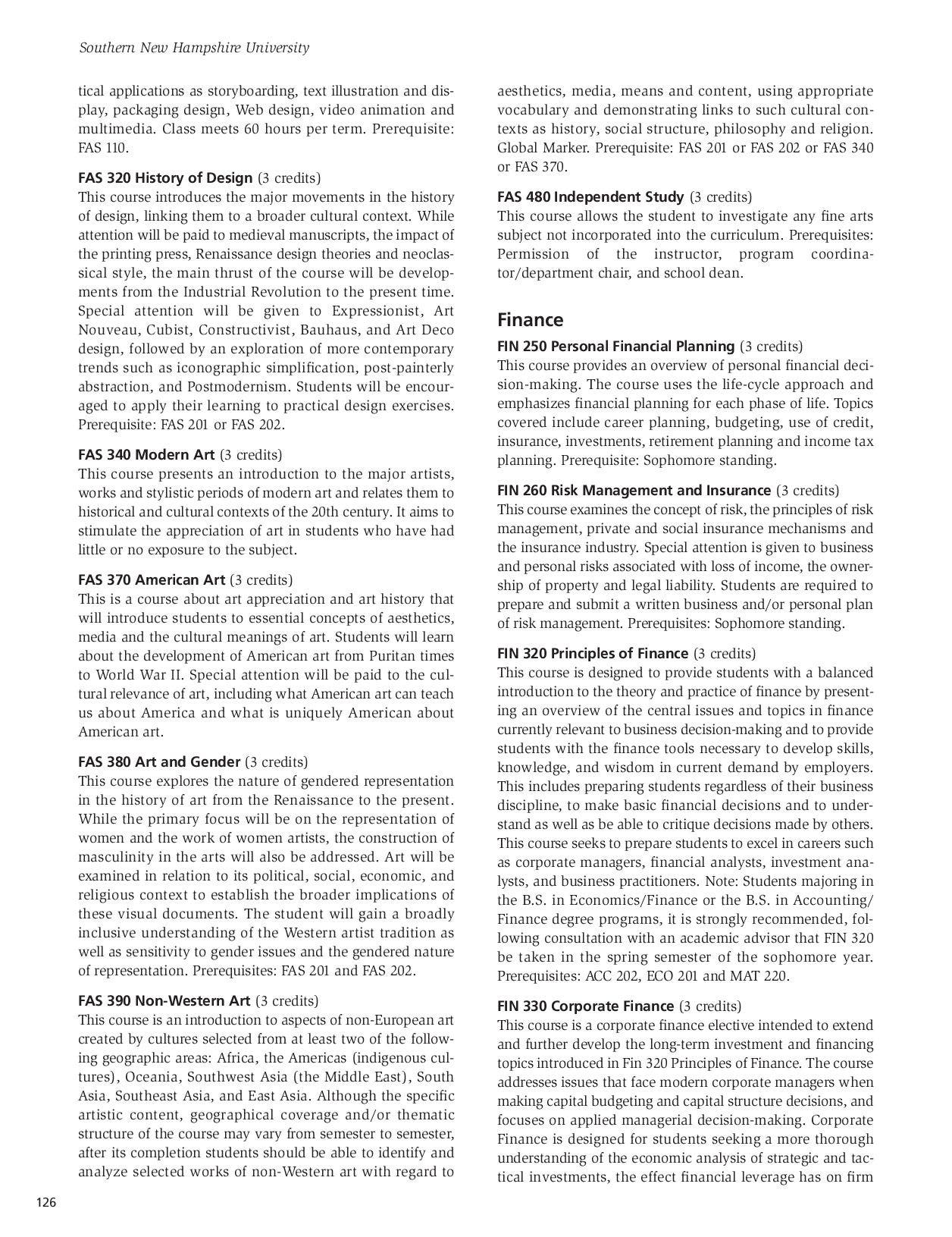 SNHU Undergraduate Catalog 2008-2009 by Southern New Hampshire ...