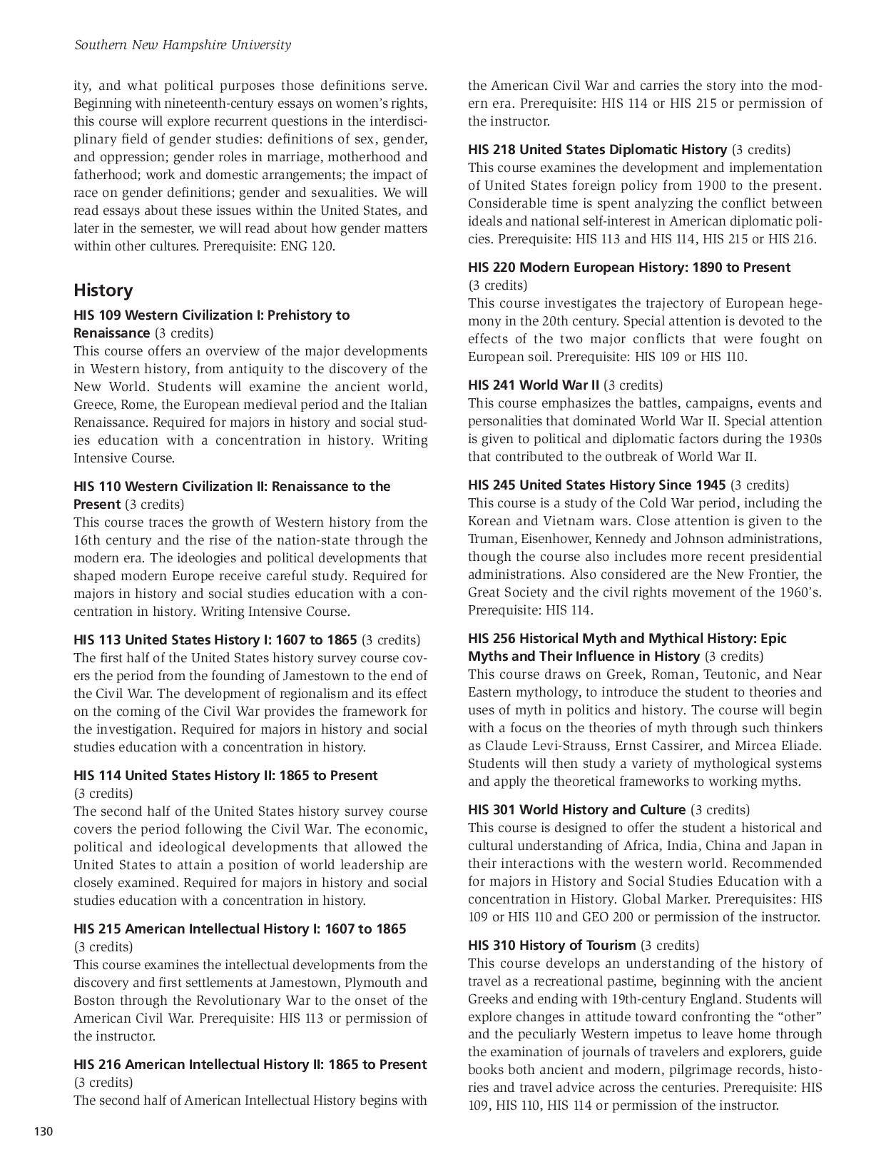 SNHU Undergraduate Catalog 2008-2009 by Southern New Hampshire ...