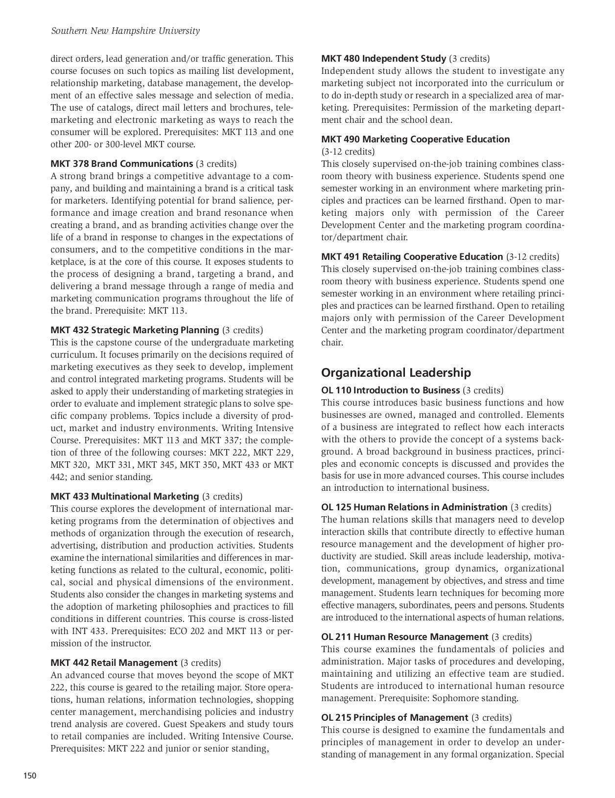 SNHU Undergraduate Catalog 2008-2009 by Southern New Hampshire ...