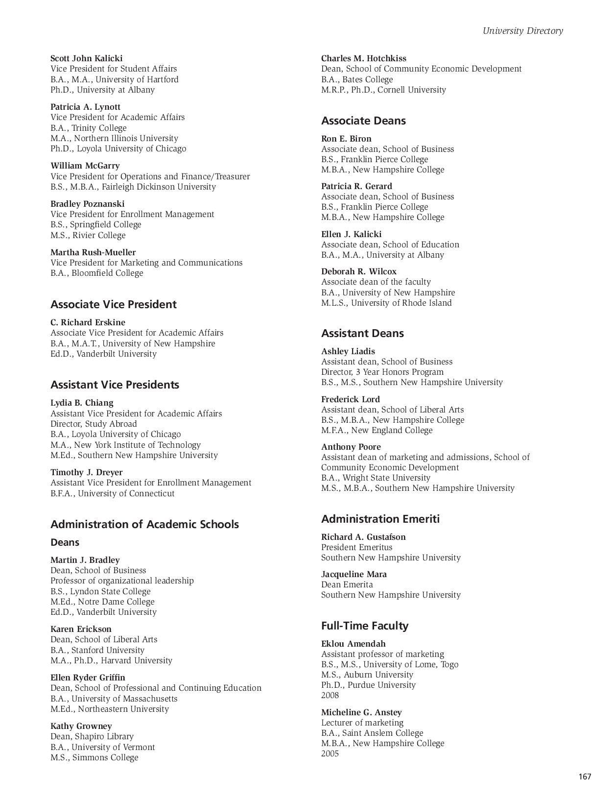 SNHU Undergraduate Catalog 2008-2009 by Southern New Hampshire ...