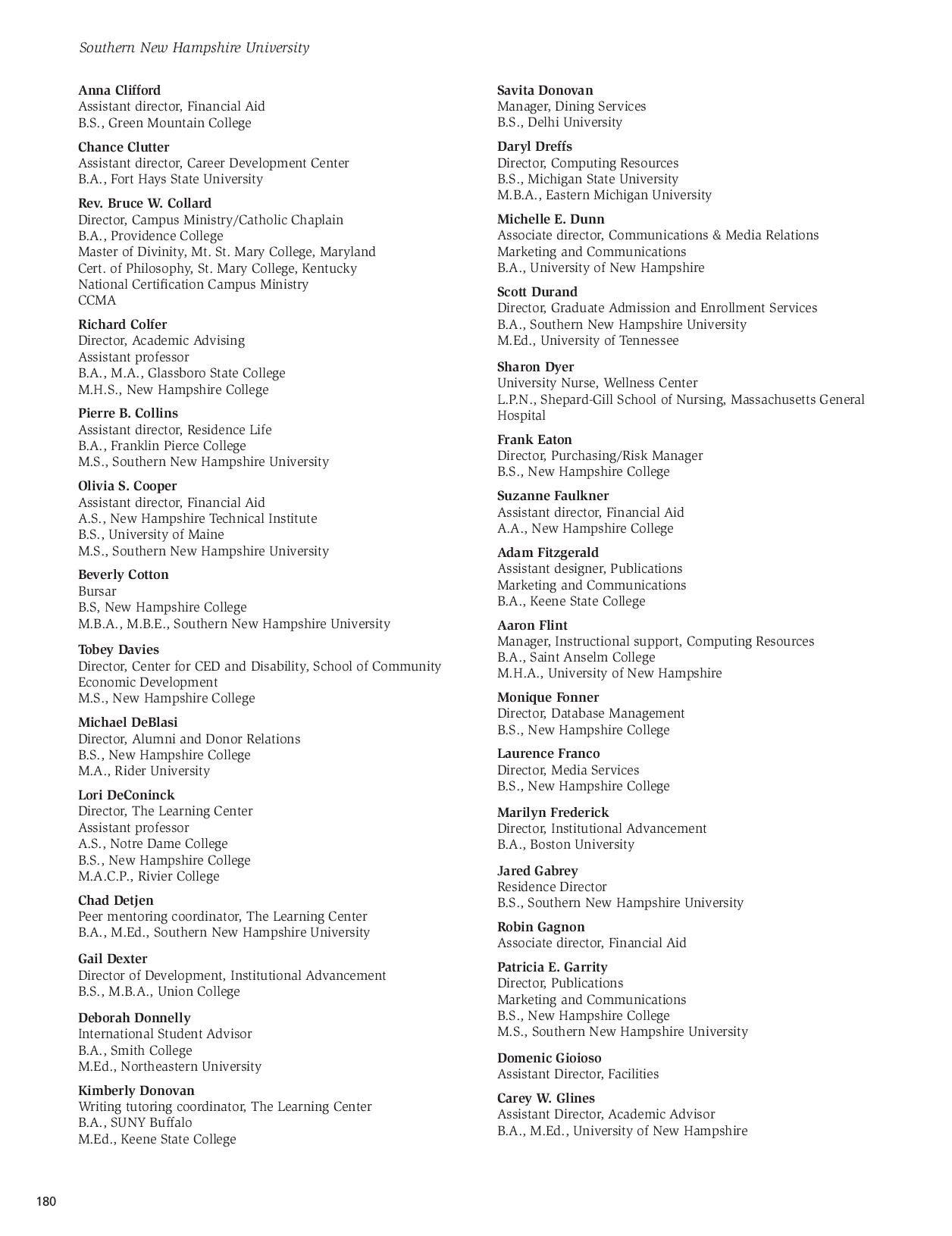 SNHU Undergraduate Catalog 2008-2009 by Southern New Hampshire ...
