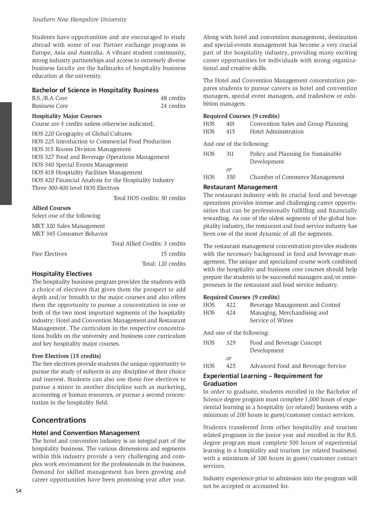 SNHU Undergraduate Catalog 2008-2009 by Southern New Hampshire ...