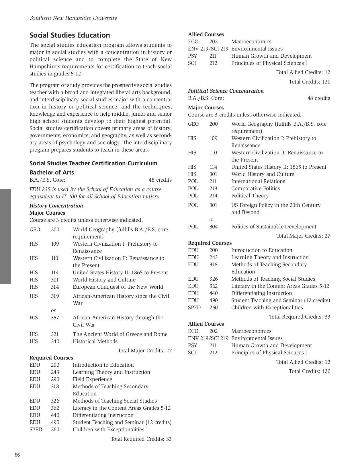 SNHU Undergraduate Catalog 2008-2009 by Southern New Hampshire ...