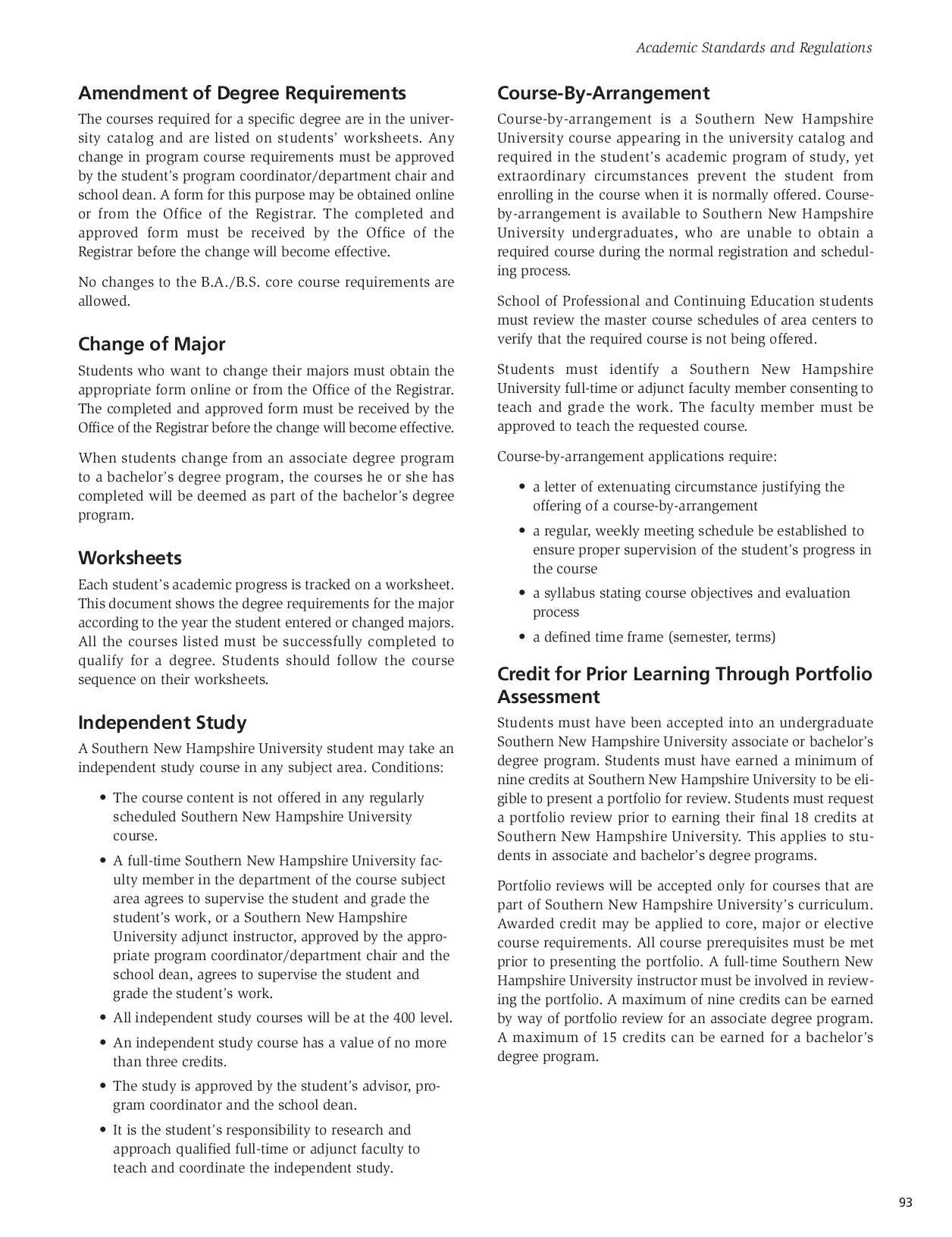 SNHU Undergraduate Catalog 2008-2009 by Southern New Hampshire ...