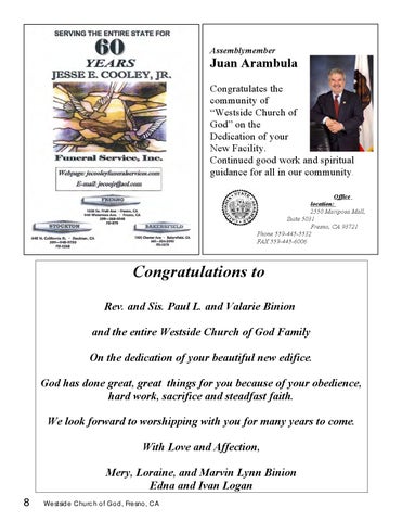 Westside Church of God Building Dedication program by Janelle Evans - Issuu