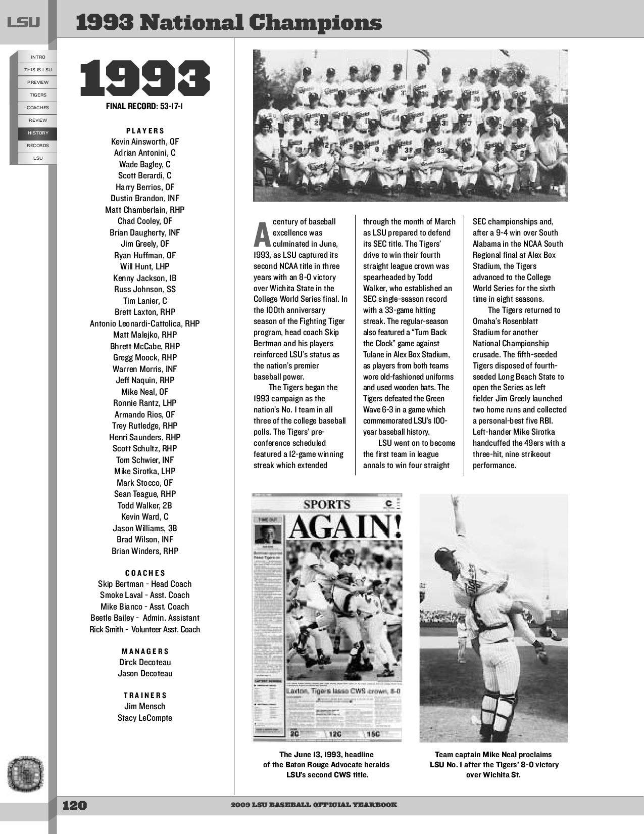 2009 LSU Baseball Media Guide by LSU Athletics - Issuu