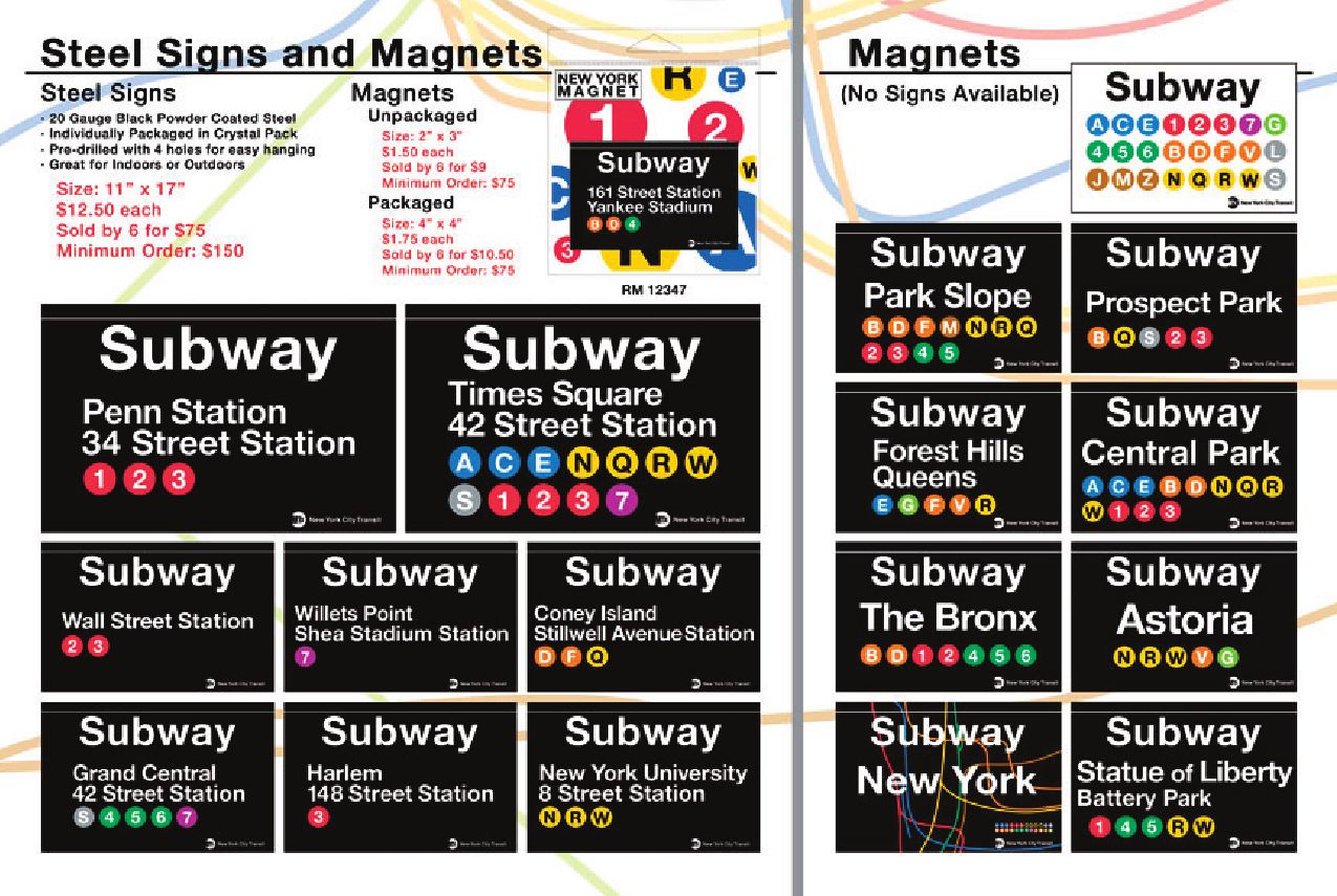 MTA Subway Sign and Magnet Catalog Summer 08 for by Popcorn Custom Products - Issuu
