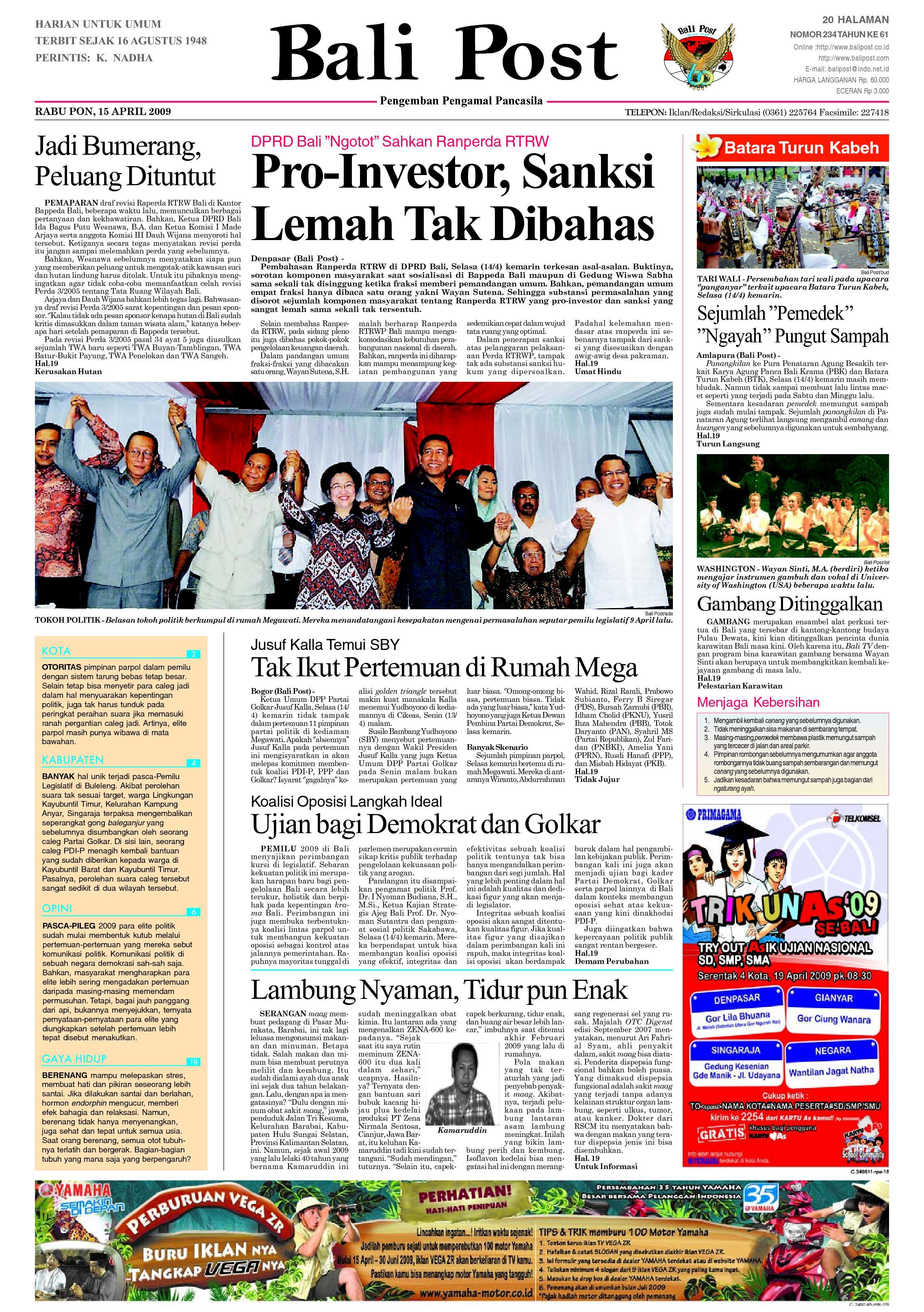 Bali Post - Rabu, 15 April 2009 by e-Paper KMB - Issuu