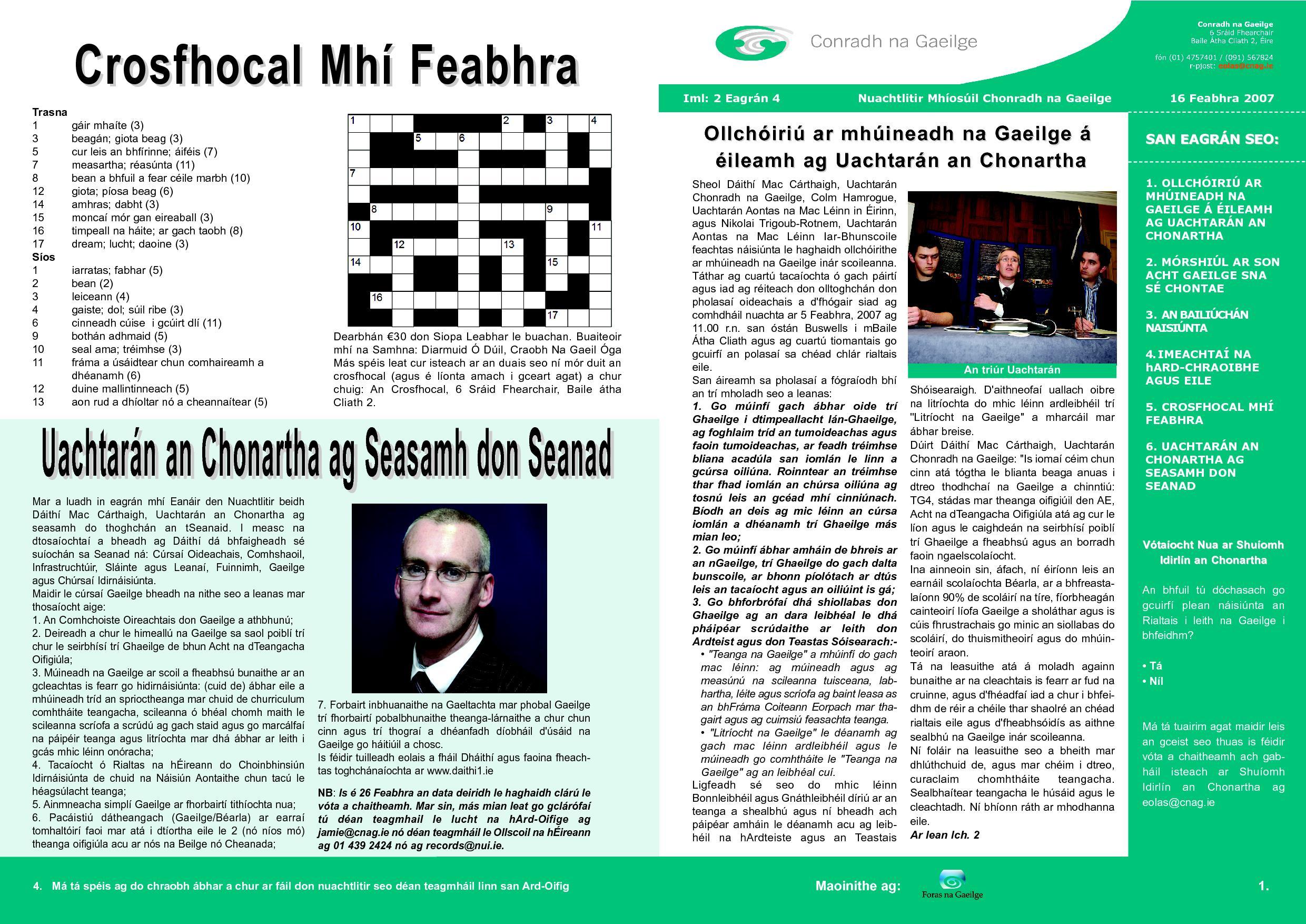 Nuachtlitir Feabhra 07.qxp by Conradh na Gaeilge - Issuu