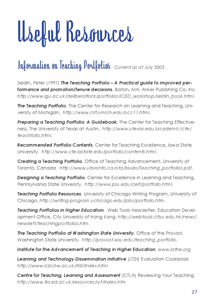 Preparing and Presenting a Teaching Portfolio by NTEU - Issuu
