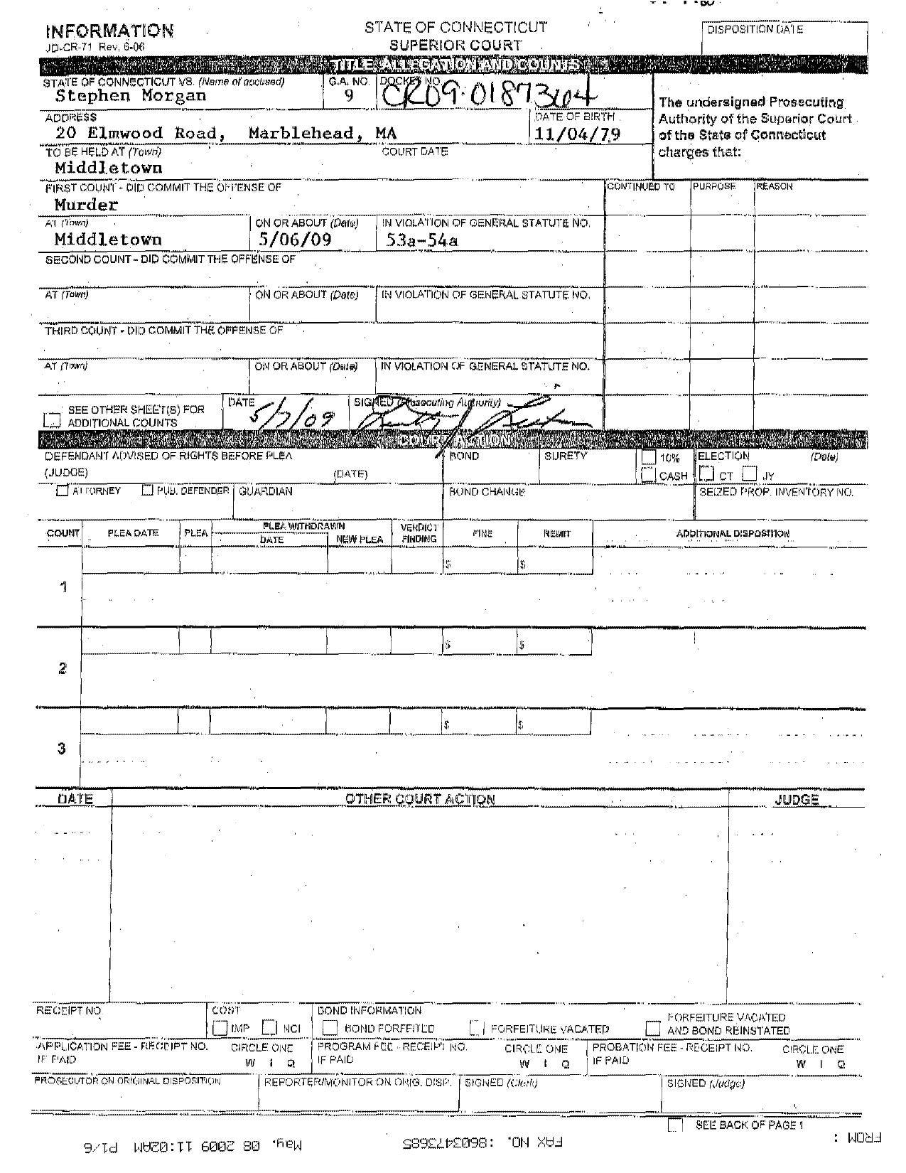 Stephen Morgan Arrest Warrant by Record Journal - Issuu
