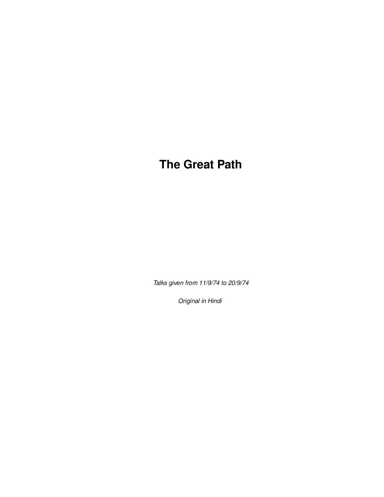 The Great Path - Shiva Sutra - Osho by Dickybird - Issuu