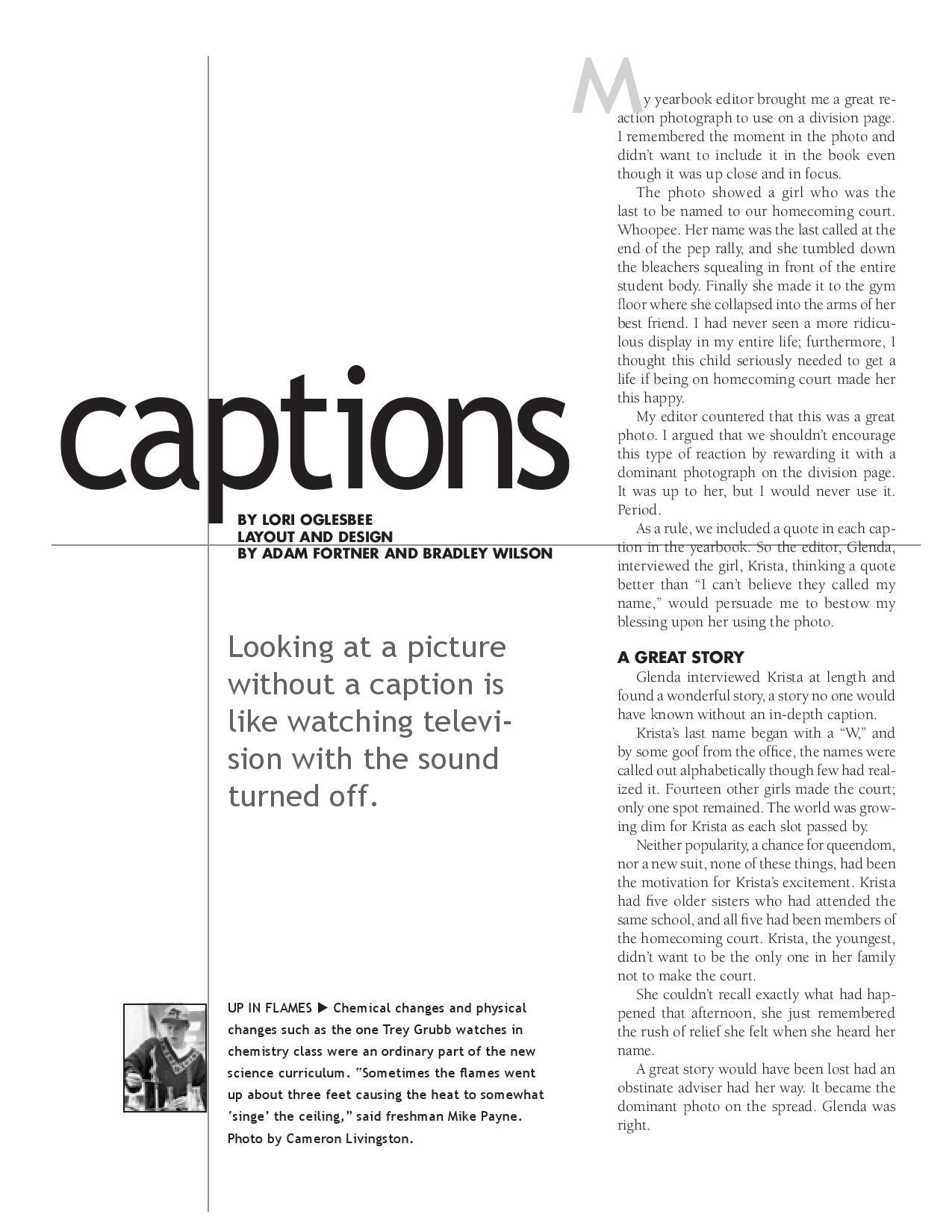 Captions by Bradley Wilson - Issuu