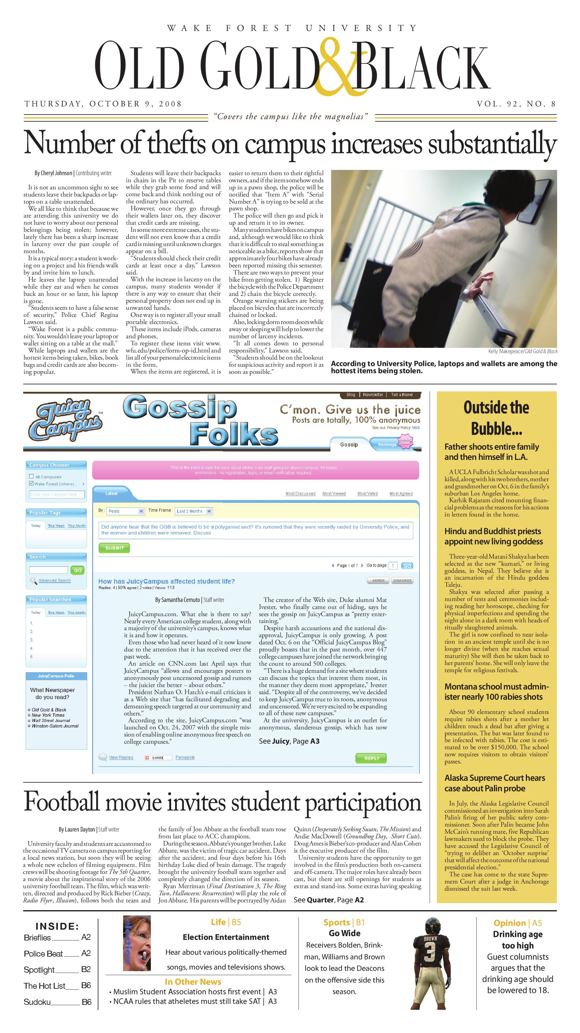 20081009 by Old Gold & Black - Issuu