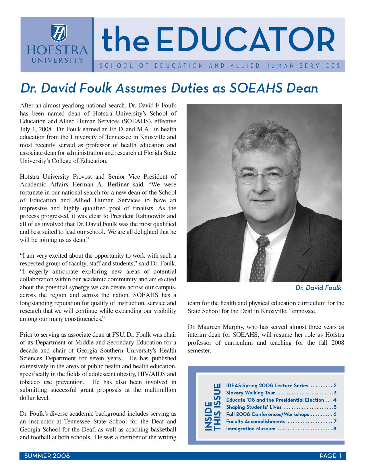 The Educator - Summer 2008 by Hofstra University - Issuu