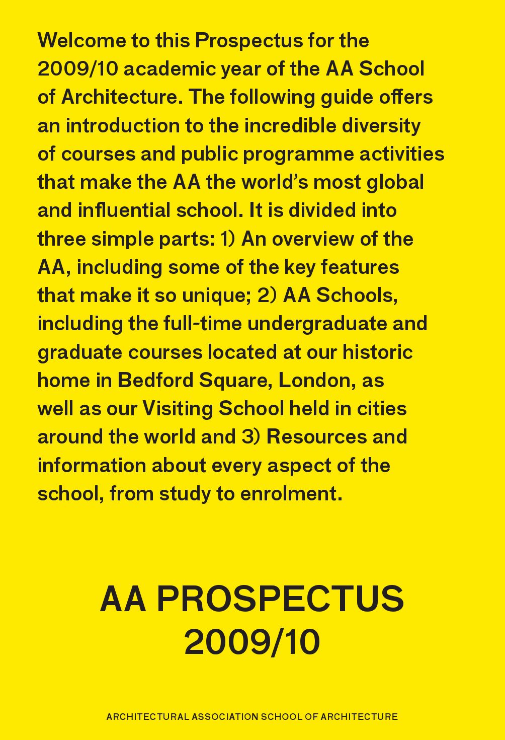 Architectural Association School of Architecture Prospectus 2009-2010 ...