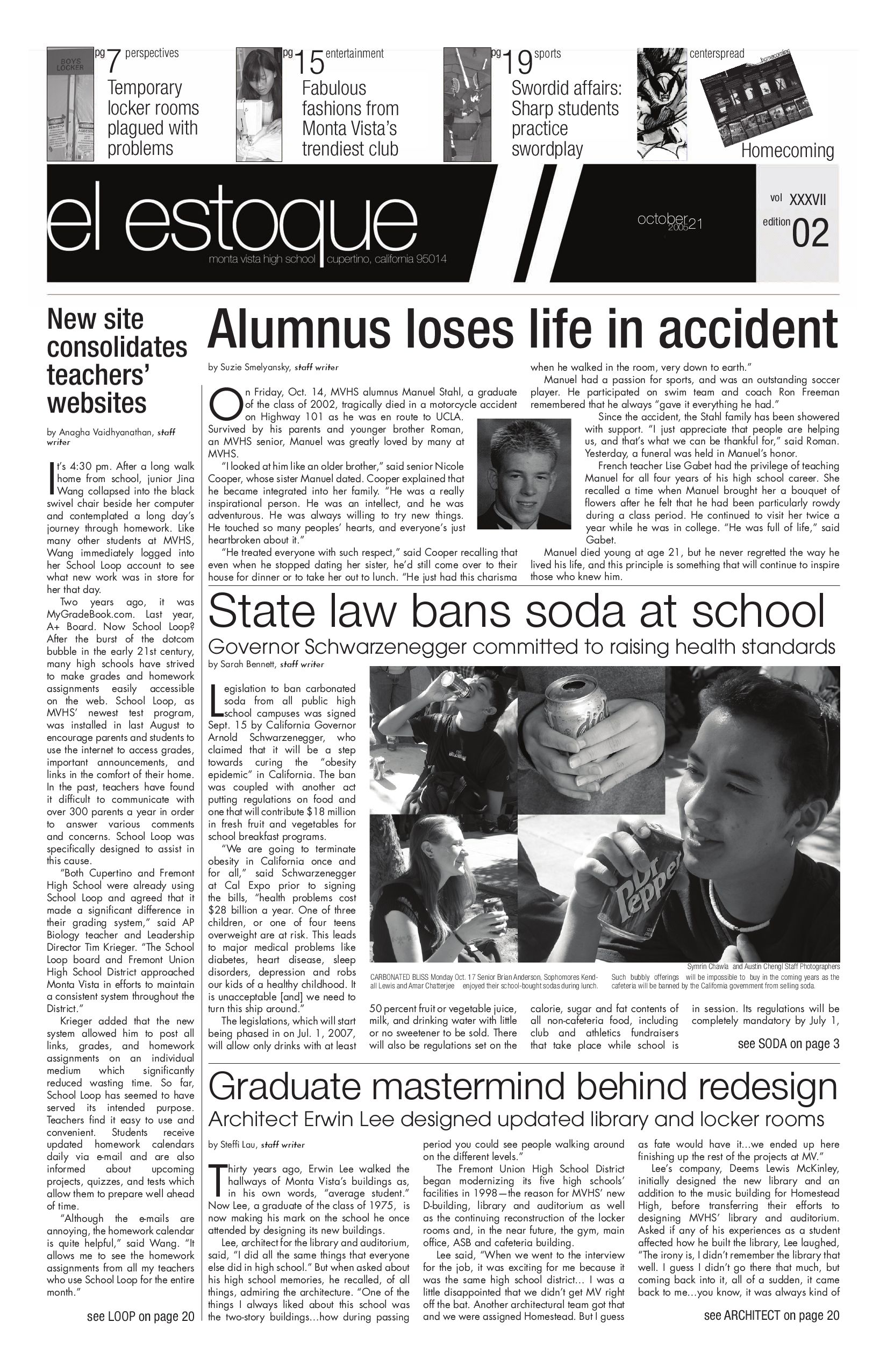 Volume 37, Issue 2, October 21 2005 by El Estoque - Issuu