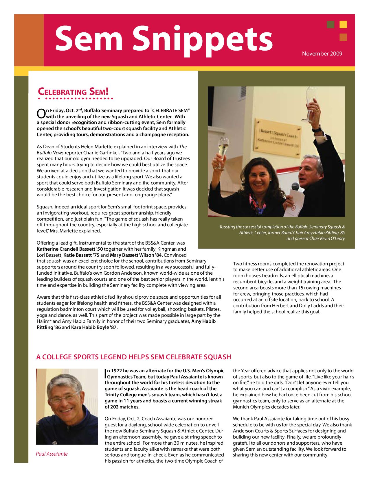 Sem Snippets Nov 2009 by Buffalo Seminary - Issuu
