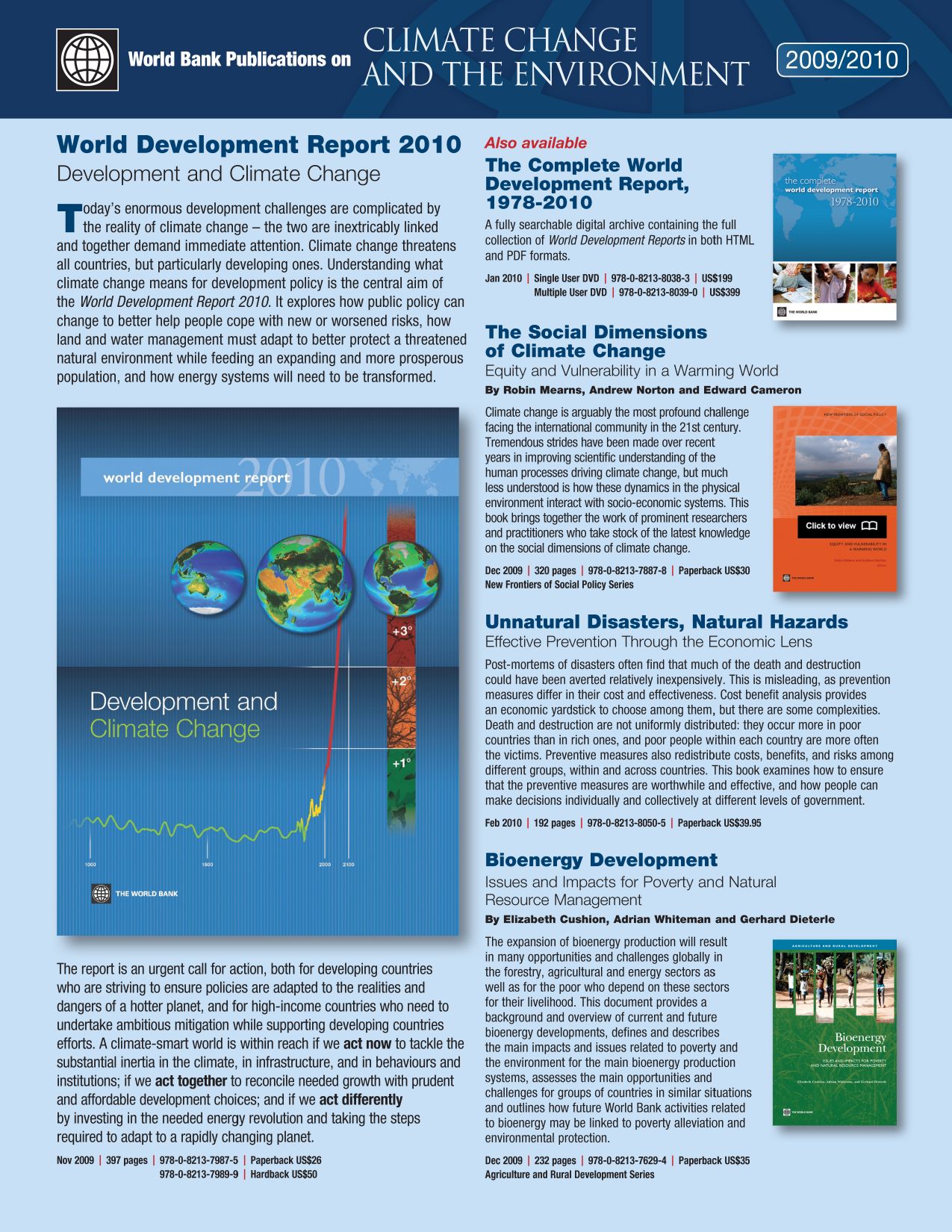 World Bank Publications on Climate Change and the Environment by World ...