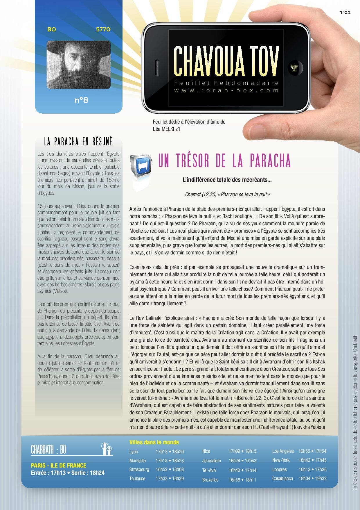 Paracha "BO" by Torah-Box - Issuu