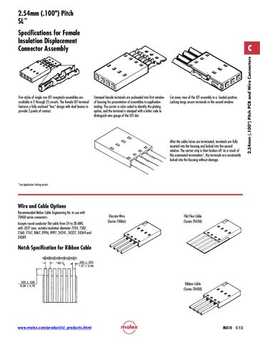 Molex MX10 Catalog Section C PCB and Wire Connectors 2.54 mm Pitch by ...