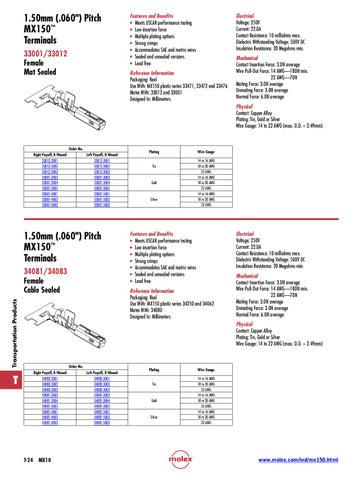 Molex MX10 Catalog Section T Transportation Products by Molex - Issuu