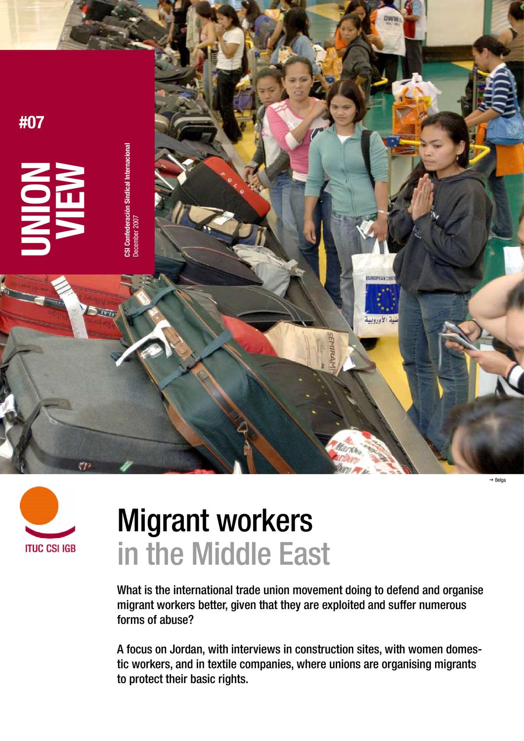 Migrant workers in the Middle East by International Trade Union Confederation - Issuu