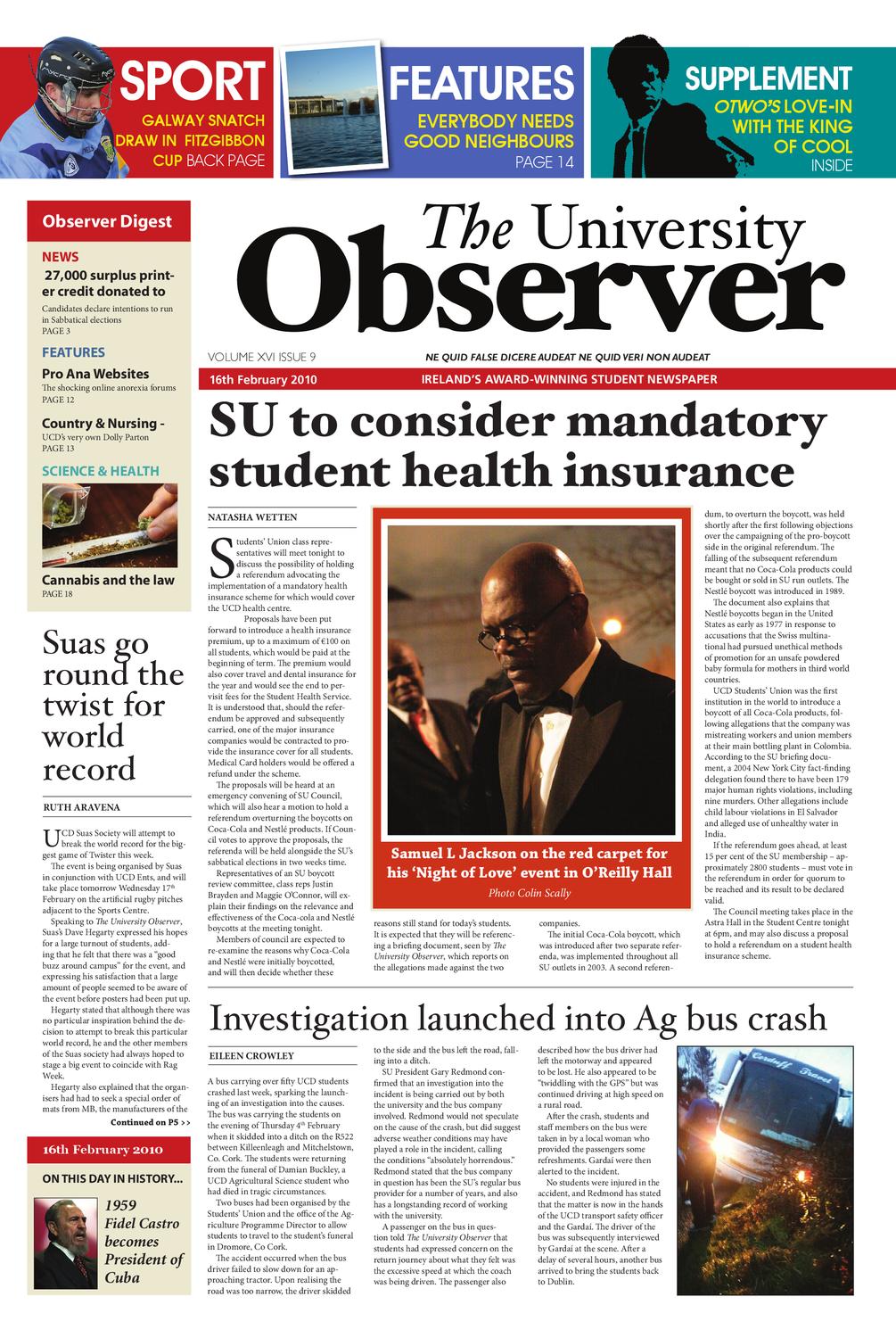 The University Observer: Volume XVI, Issue 9 by The University Observer ...
