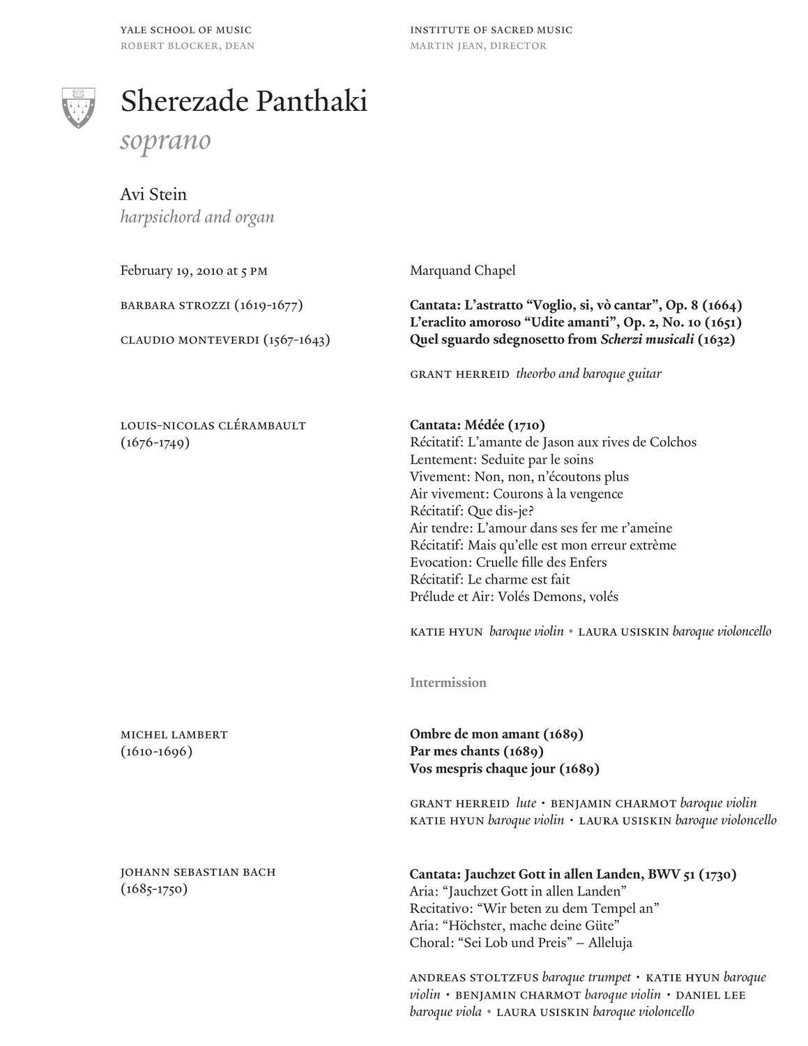 Sherezade Panthaki, soprano by Yale School of Music - Issuu