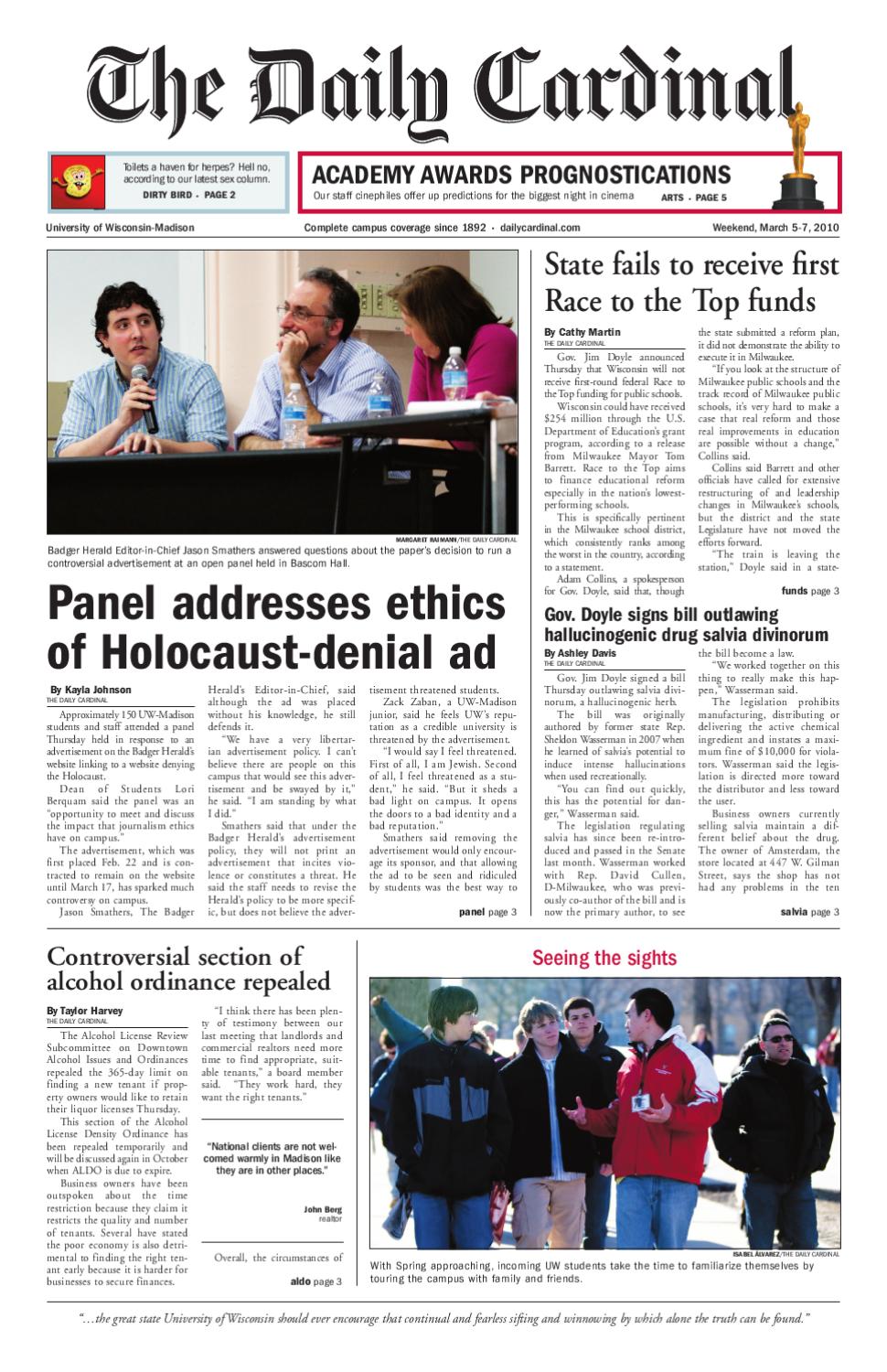 The Daily Cardinal - Weekend 5-7, 2010 by The Daily Cardinal - Issuu