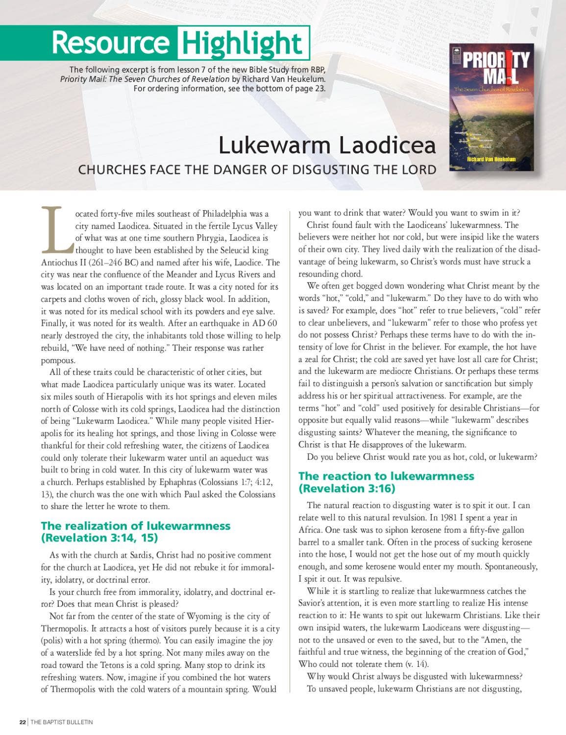 Baptist Bulletin | Resource Highlight | Priority Mail! The Seven Churches of Revelation by ...