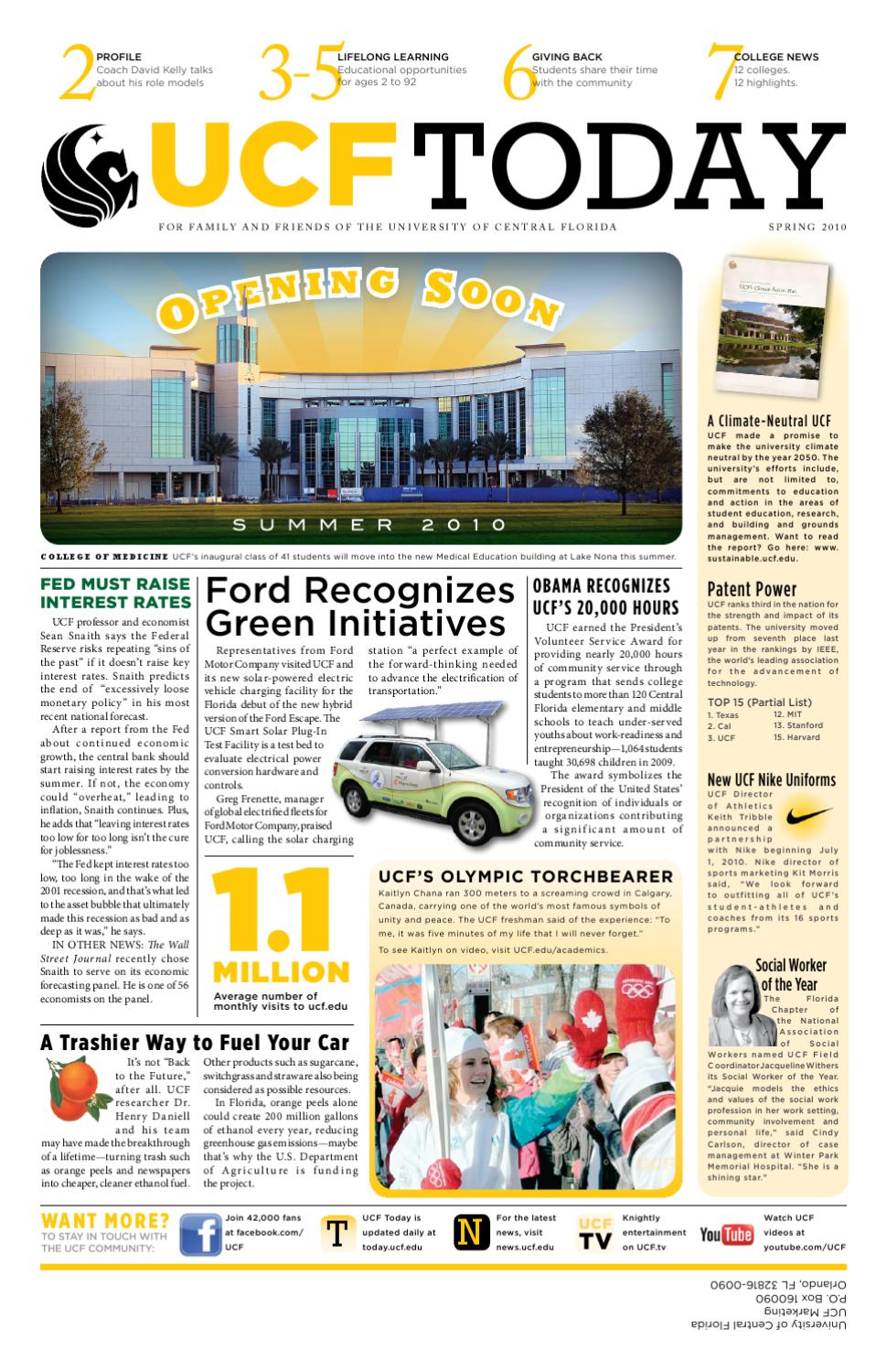 UCF Today Spring 2010 by University of Central Florida - Issuu