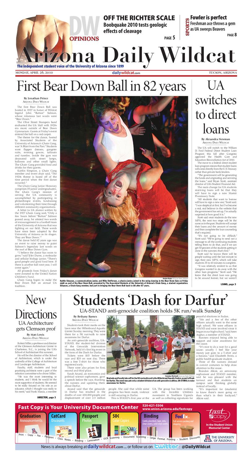 Arizona Daily Wildcat — April 26, 2010 by Arizona Daily Wildcat - Issuu
