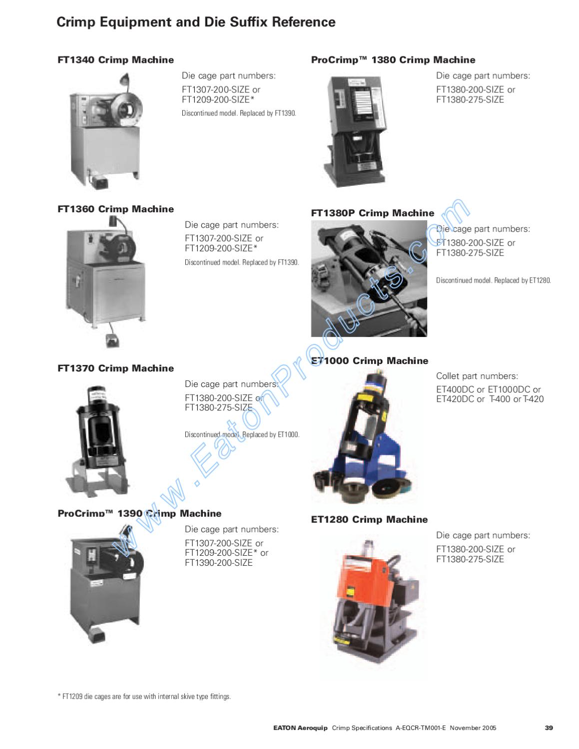 Eaton Aeroquip crimper crimp specs manual by Murdock Industrial - Issuu