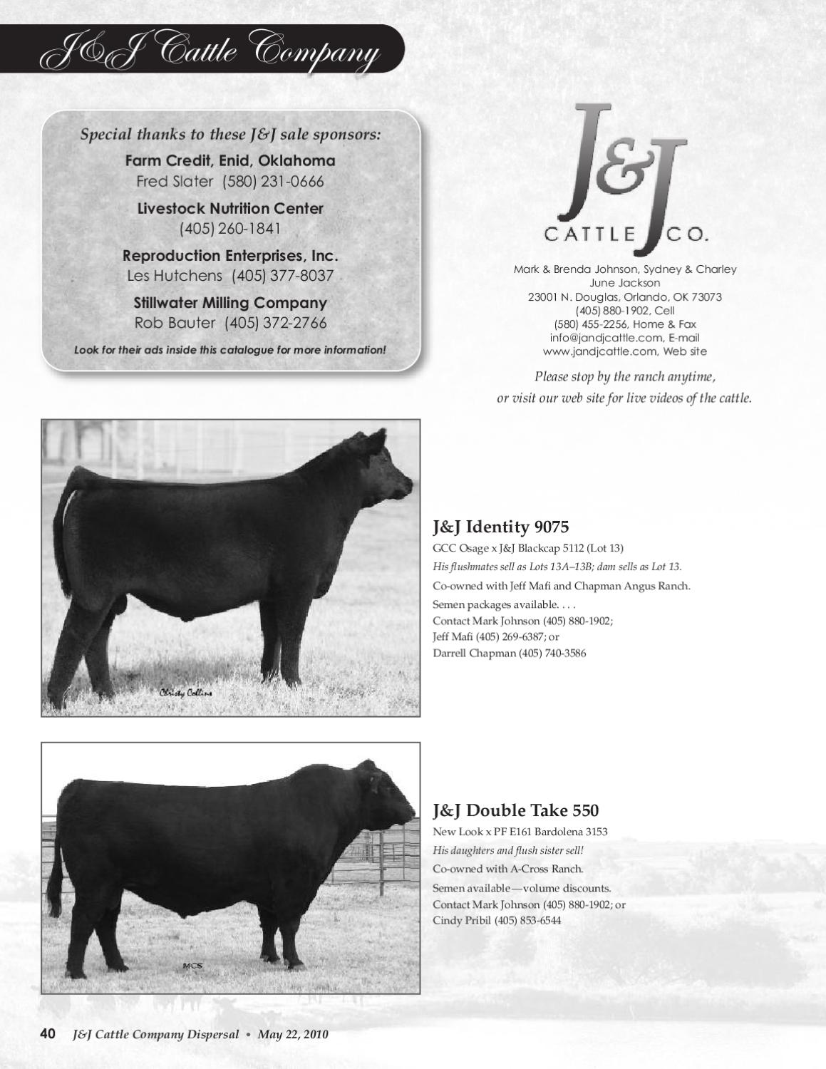 J & J Cattle Company Sale by Tracy McMurphy - Issuu