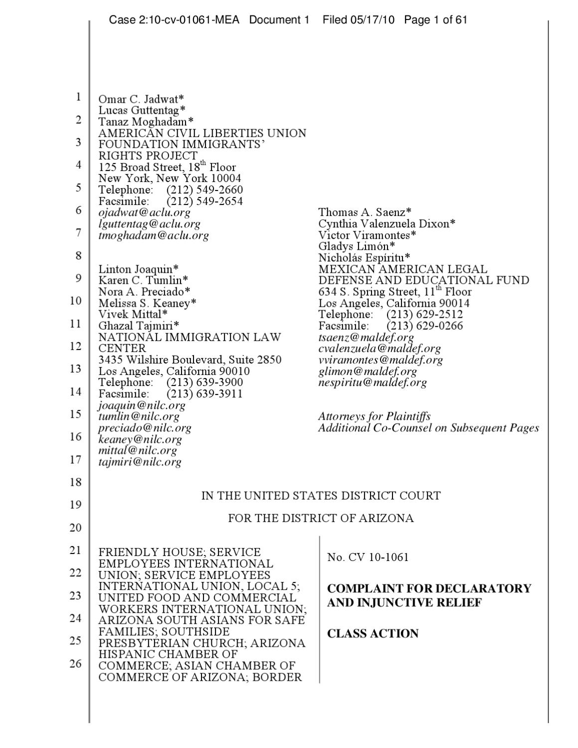 Complaint Filed Against Arizona Today by Jerry Cunningham - Issuu