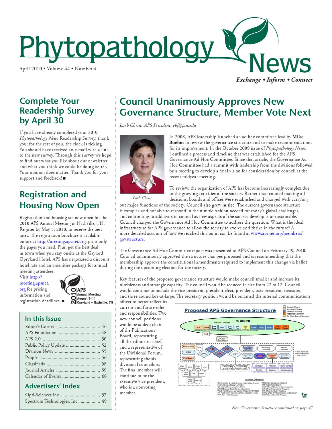 April 2010 Phytopathology News by Scientific Societies - Issuu