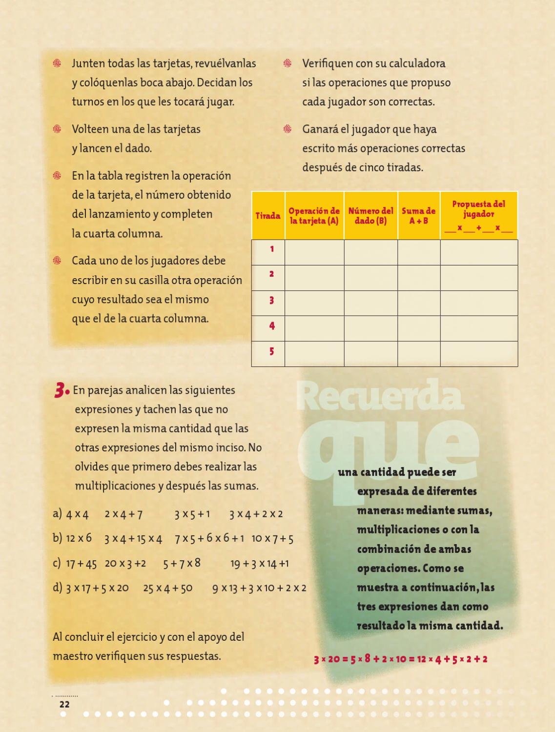 Matematicas 4to. Grado Bloques 3, 4 y 5. by Rarámuri - Issuu