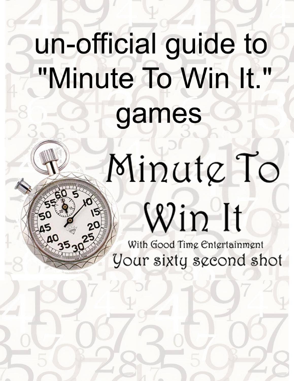 un-official guide to "Minute To Win It." games by Bridal Association of ...