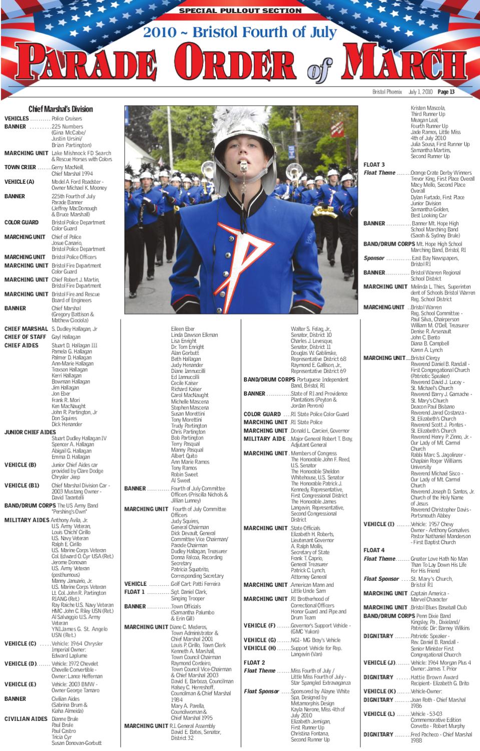 2010 Parade Order of March by East Bay Media Group - Issuu