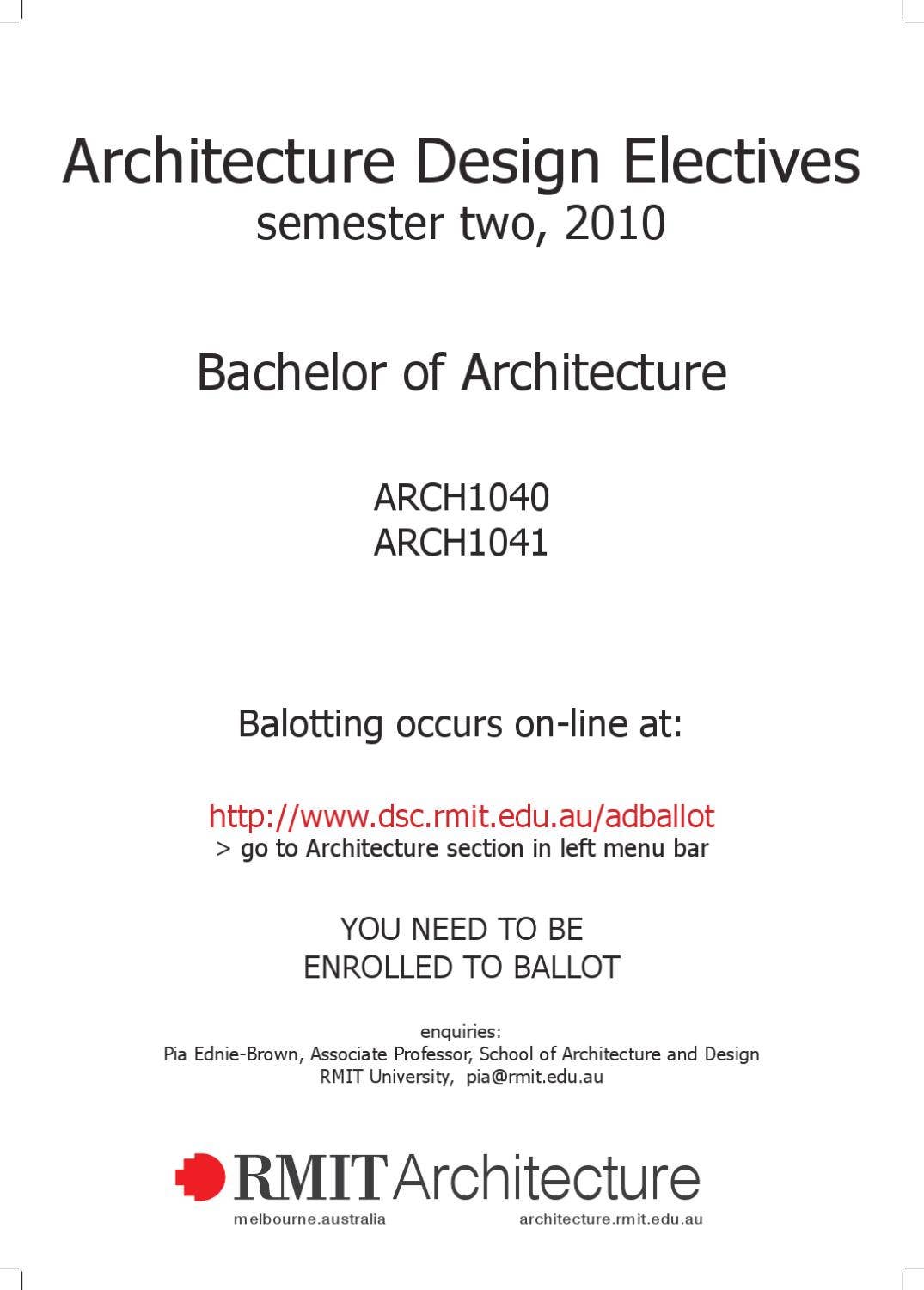 Bachelors Design Elective Poster Booklet ­ sem 2, 2010 by RMIT ...