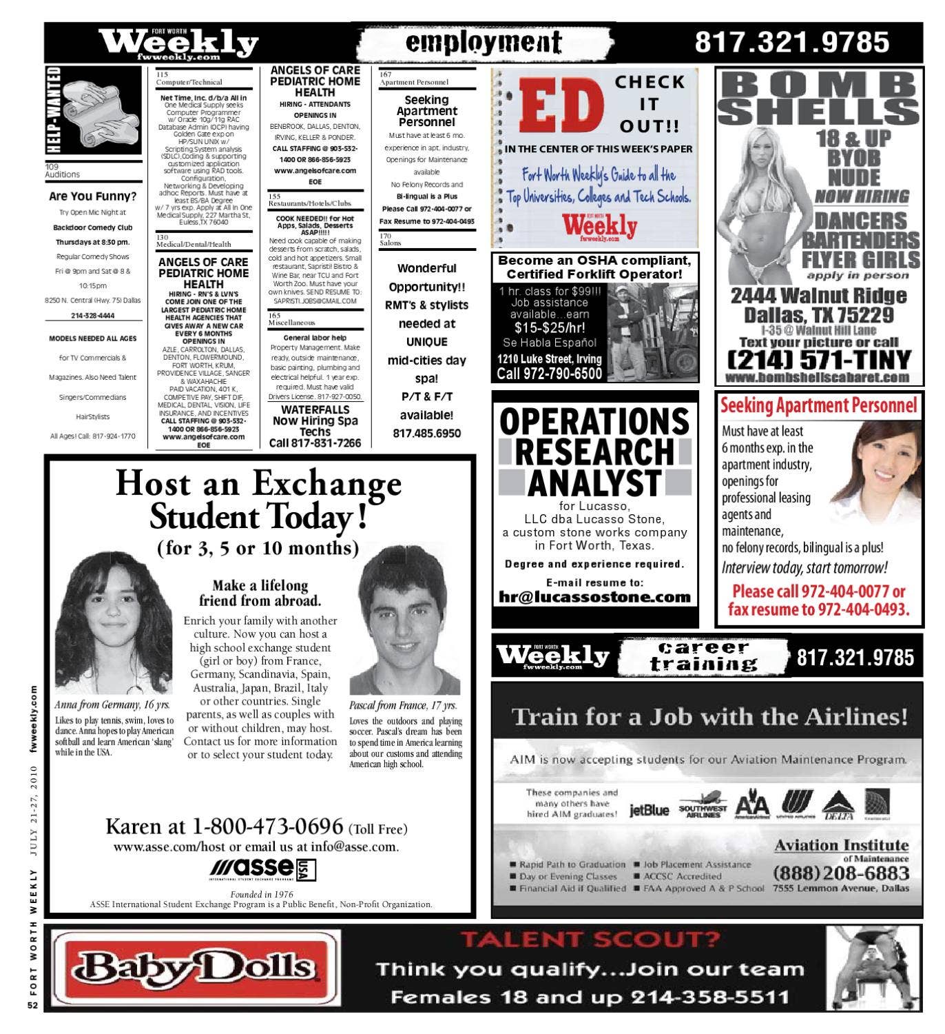 Weekly Classifieds by Fort Worth Weekly - Issuu