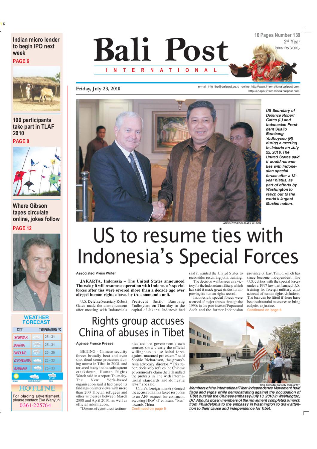 Edisi 23 Juli 2010 | International Bali Post by e-Paper KMB - Issuu