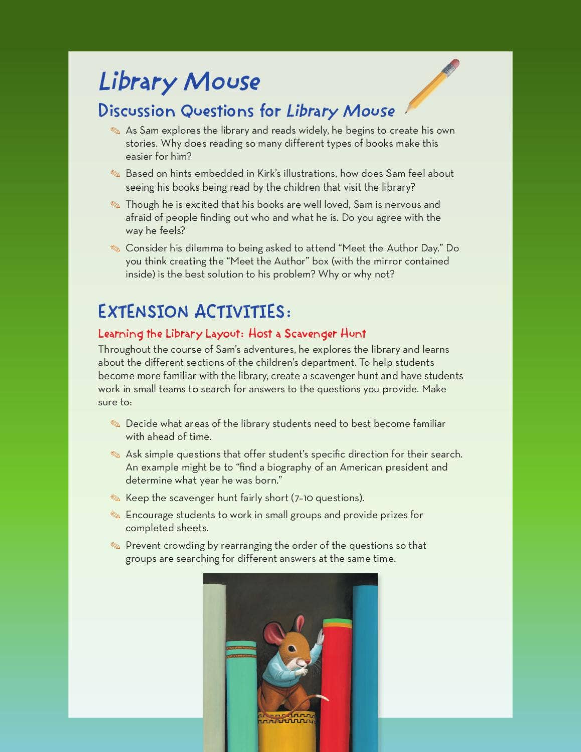 The World of Library Mouse: A Teaching Guide for Daniel Kirk's Library ...