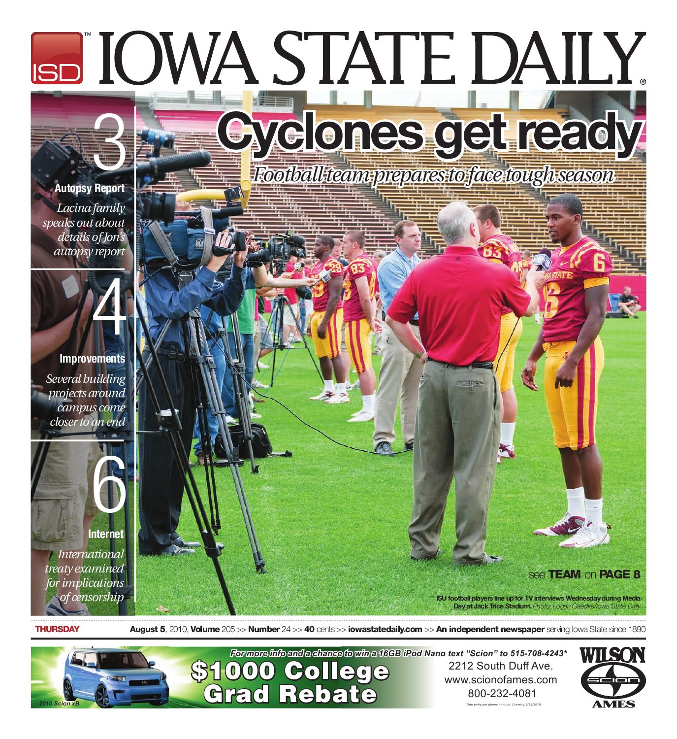 Today's Daily 8-5-10 by Iowa State Daily - Issuu