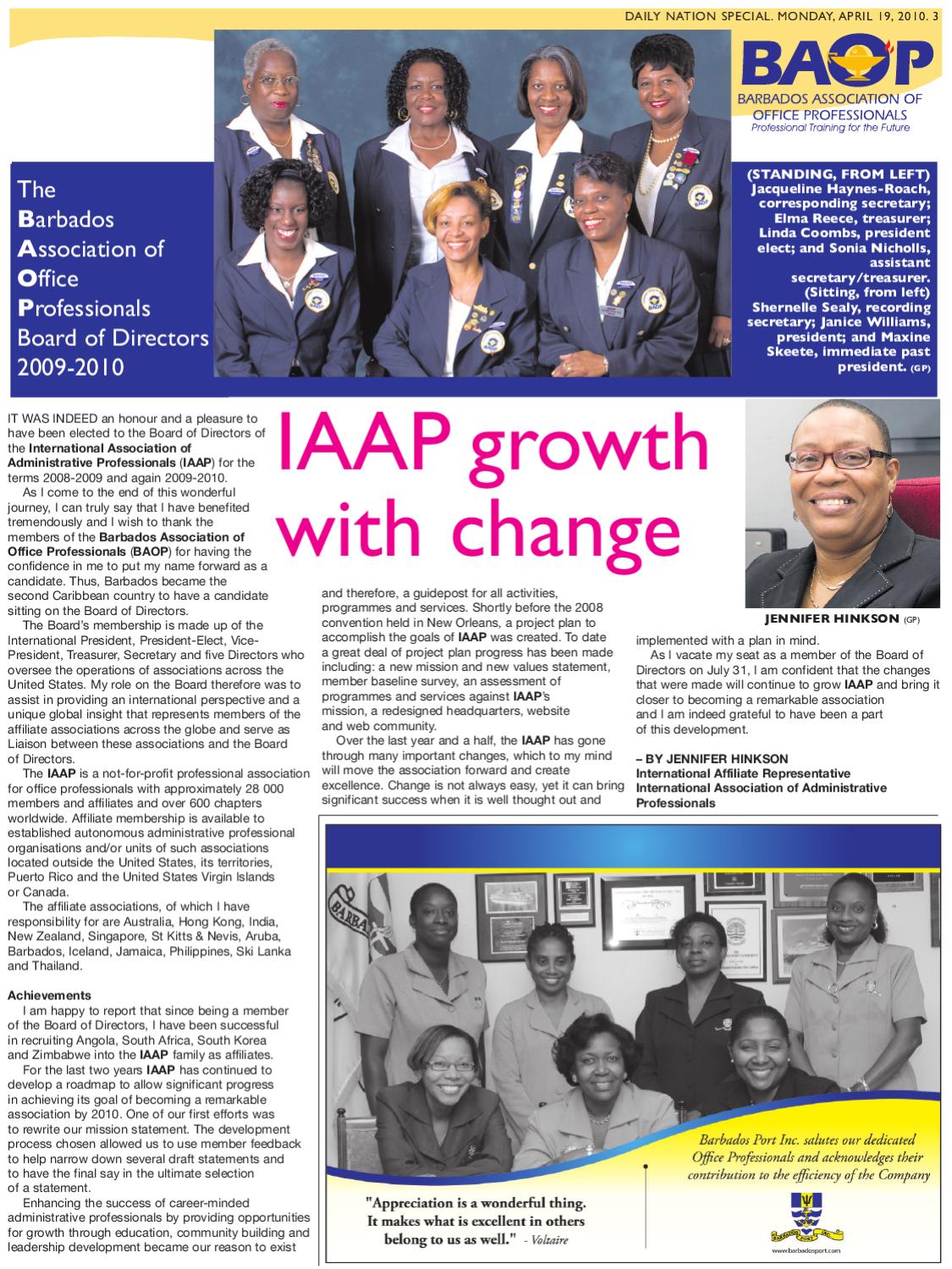 Barbados Association of Administrative Professionals by Nation ...