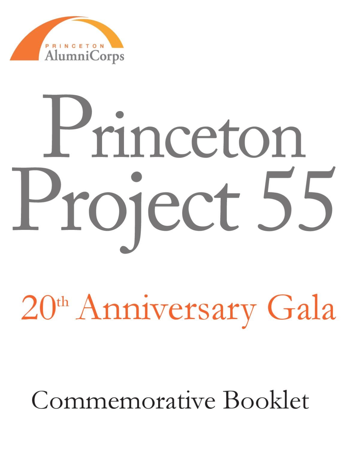 20th Anniversary Gala Commemorative Booklet by Princeton AlumniCorps ...