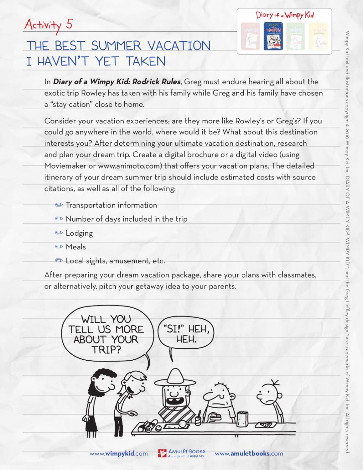 Diary of a Wimpy Kid Throughout the Year!: Activities for the classroom ...